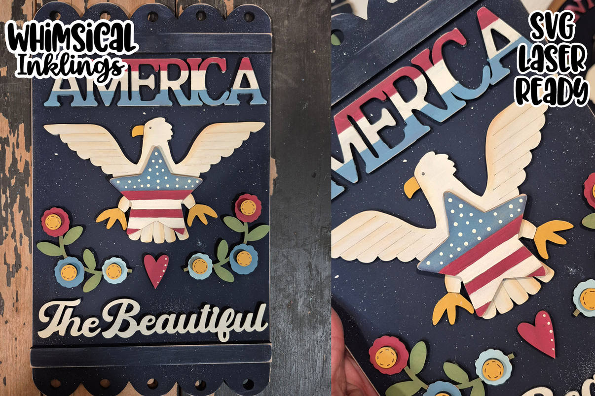 America The Beautiful- Patriotic Laser SVG – Whimsical Inklings