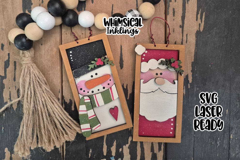 Chunky Christmas Pals Ornament Duo Laser SVG – Whimsical Inklings