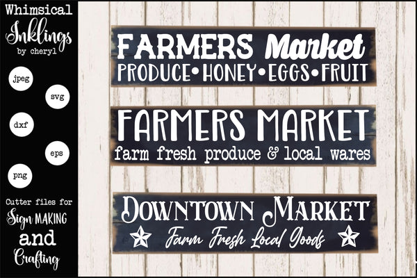 Farmers Market Sign SVG Set| Farm SVG| Farmers Market Sign – Whimsical ...