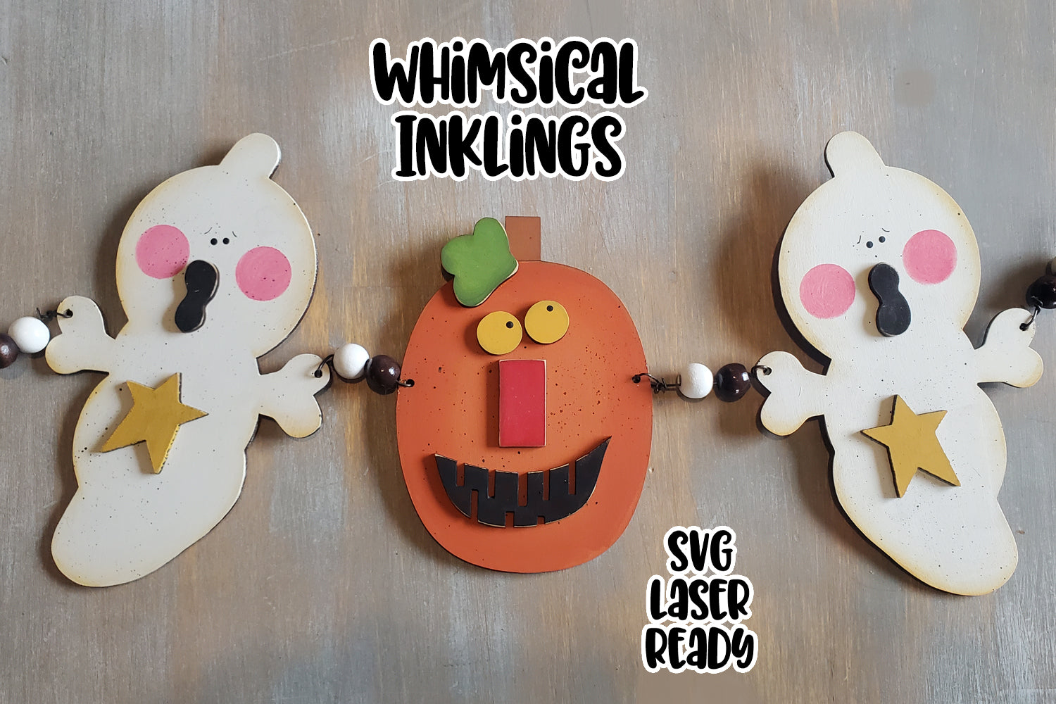 Ghosty Banner Halloween Garland Laser SVG| Halloween Bunting Laser SVG – Whimsical Inklings