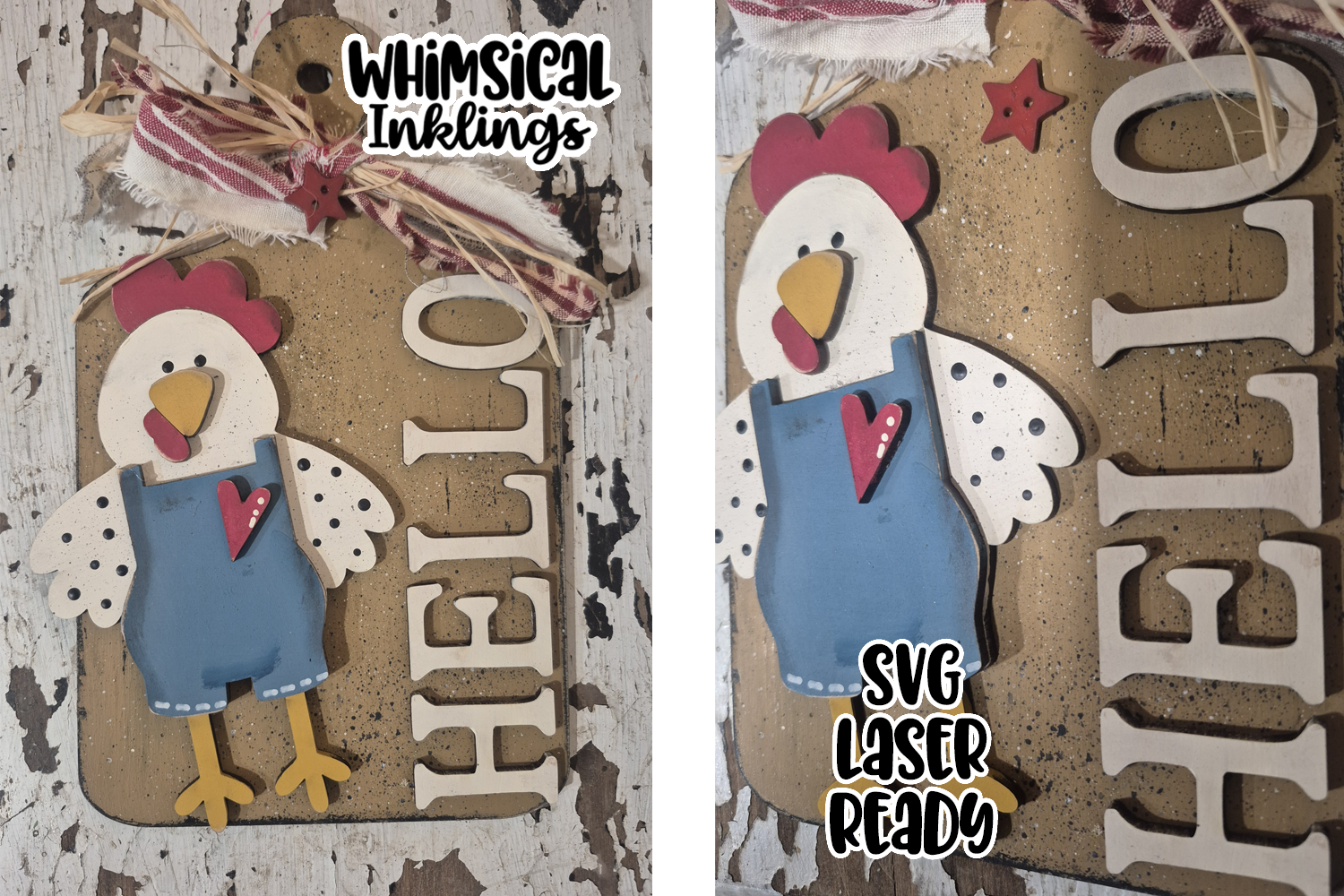 Hello Chicken Laser SVG – Whimsical Inklings