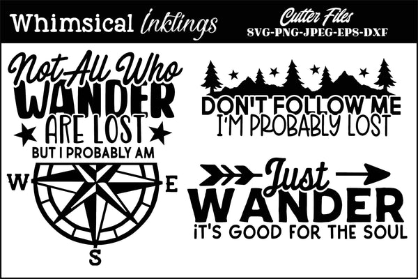 Just Wander SVG Set| Nature SVG – Whimsical Inklings