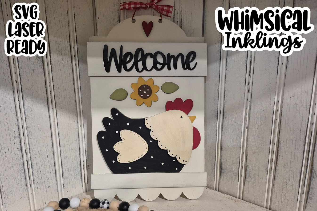 Chicken Welcome Sign Board Laser SVG| Farmhouse Laser SVG – Whimsical ...