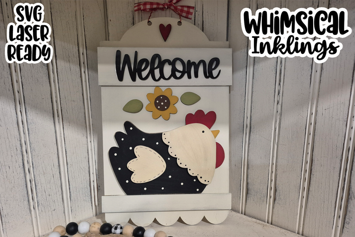 Chicken Welcome Sign Board Laser SVG| Farmhouse Laser SVG – Whimsical ...
