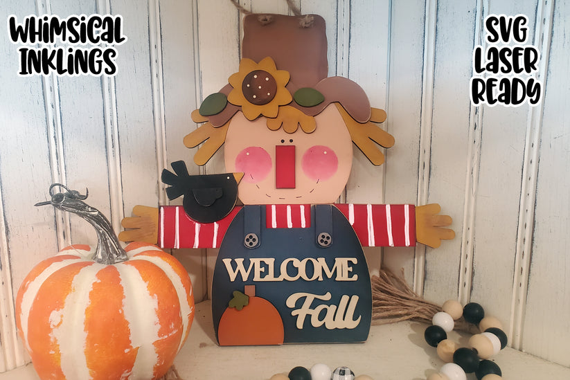 Welcome Fall Scarecrow Sign Laser SVG| Fall Laser SVG – Whimsical Inklings