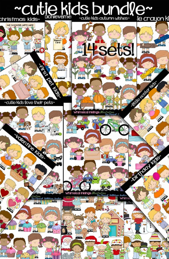 Cutie Kids HUGE Clipart Bundle – Whimsical Inklings