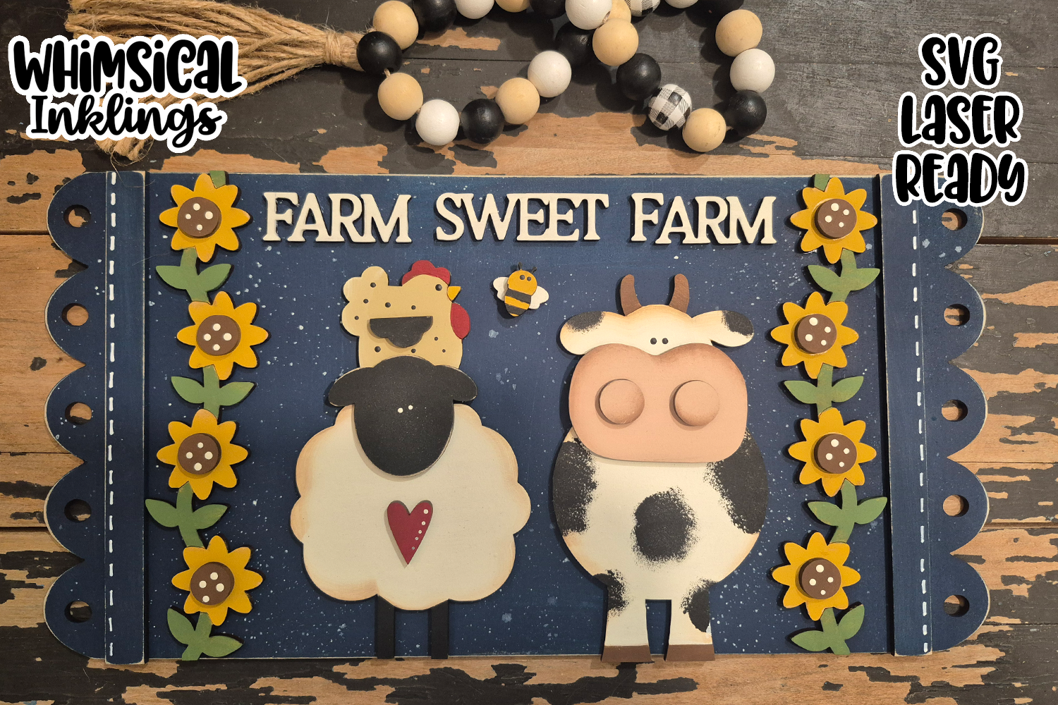 Sunflower Farm Sweet Farm Sign Laser SVG – Whimsical Inklings