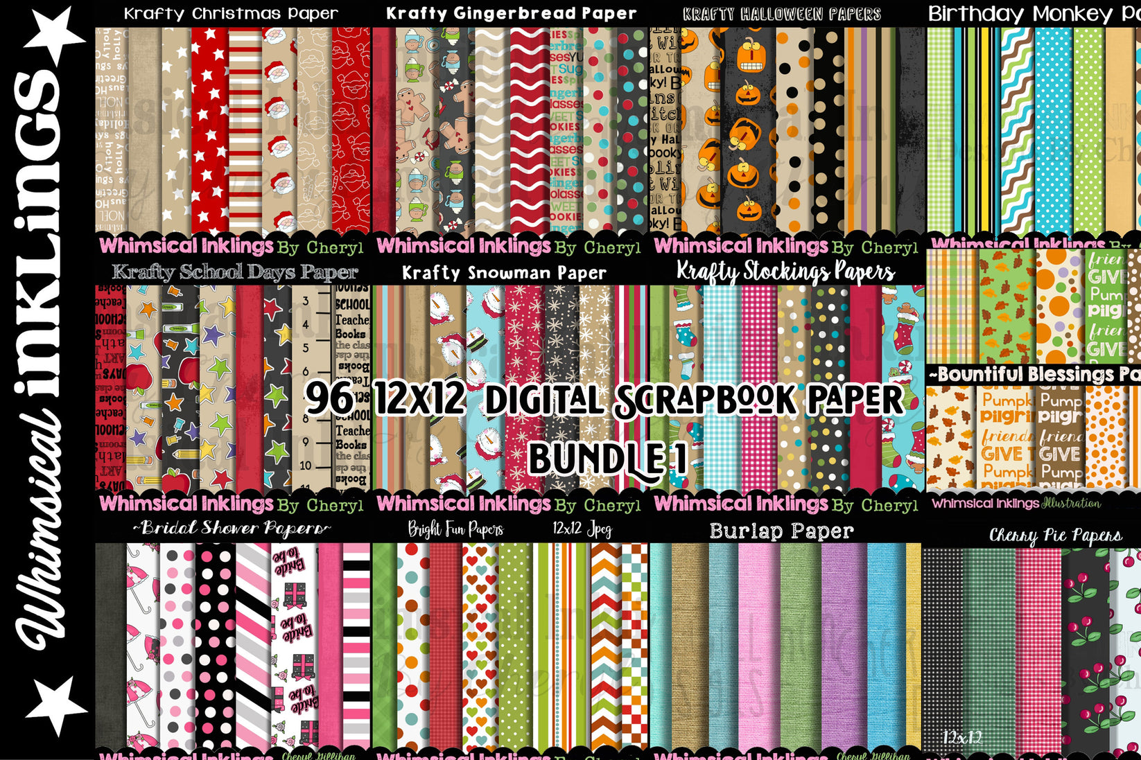 The Krafty Paper Collection ONE| Paper Printables| Digital Paper ...