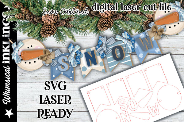 Snow Garland| Snowman SVG| Laser Cut Snowman Garland| Glow forge| Garl ...